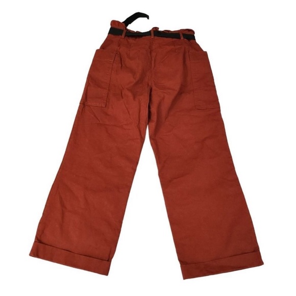 Zara | Pants & Jumpsuits | Zara Belted High Waisted Pants Paperbag Rust ...